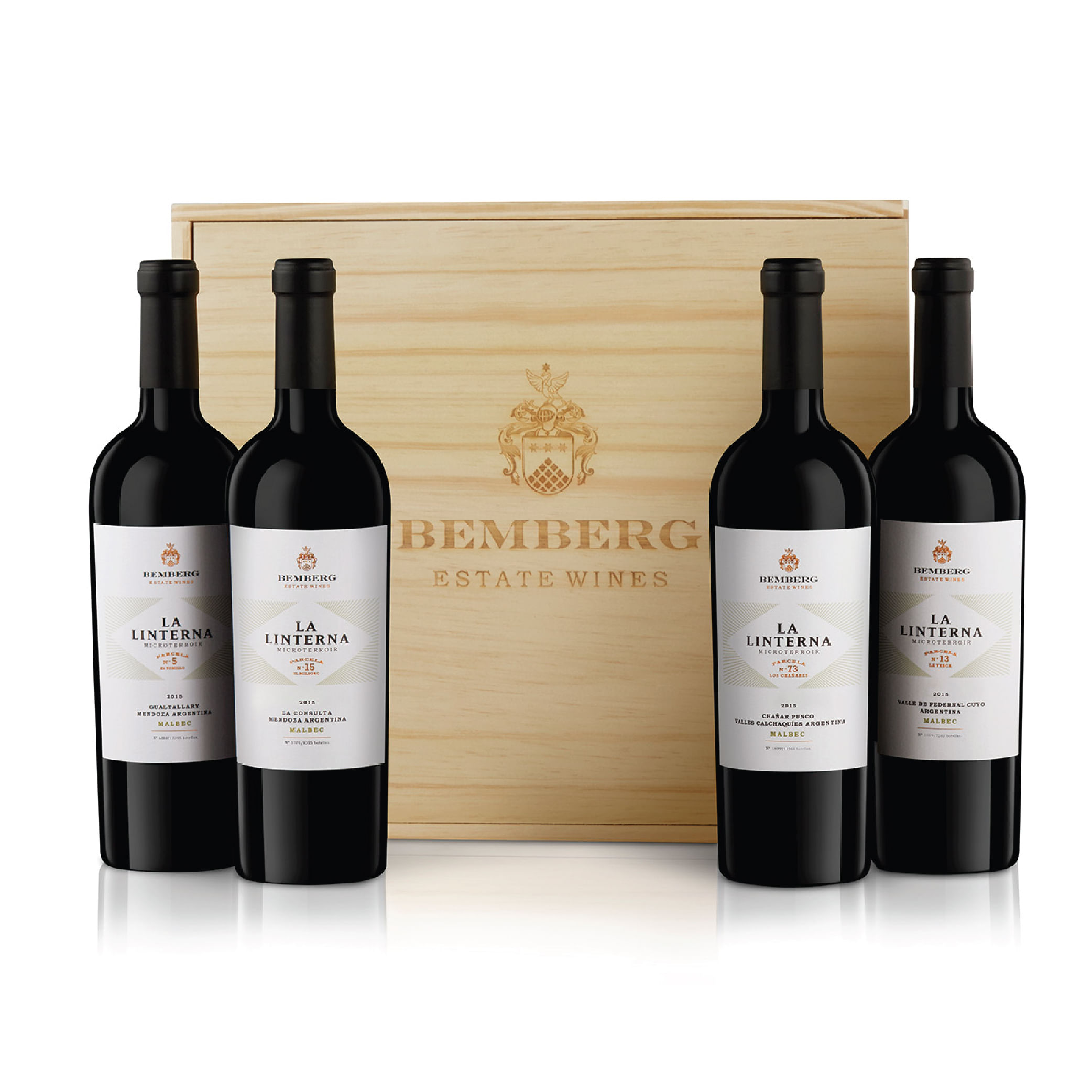 Pack Bemberg Regiones Malbec x 4 c/ Estuche