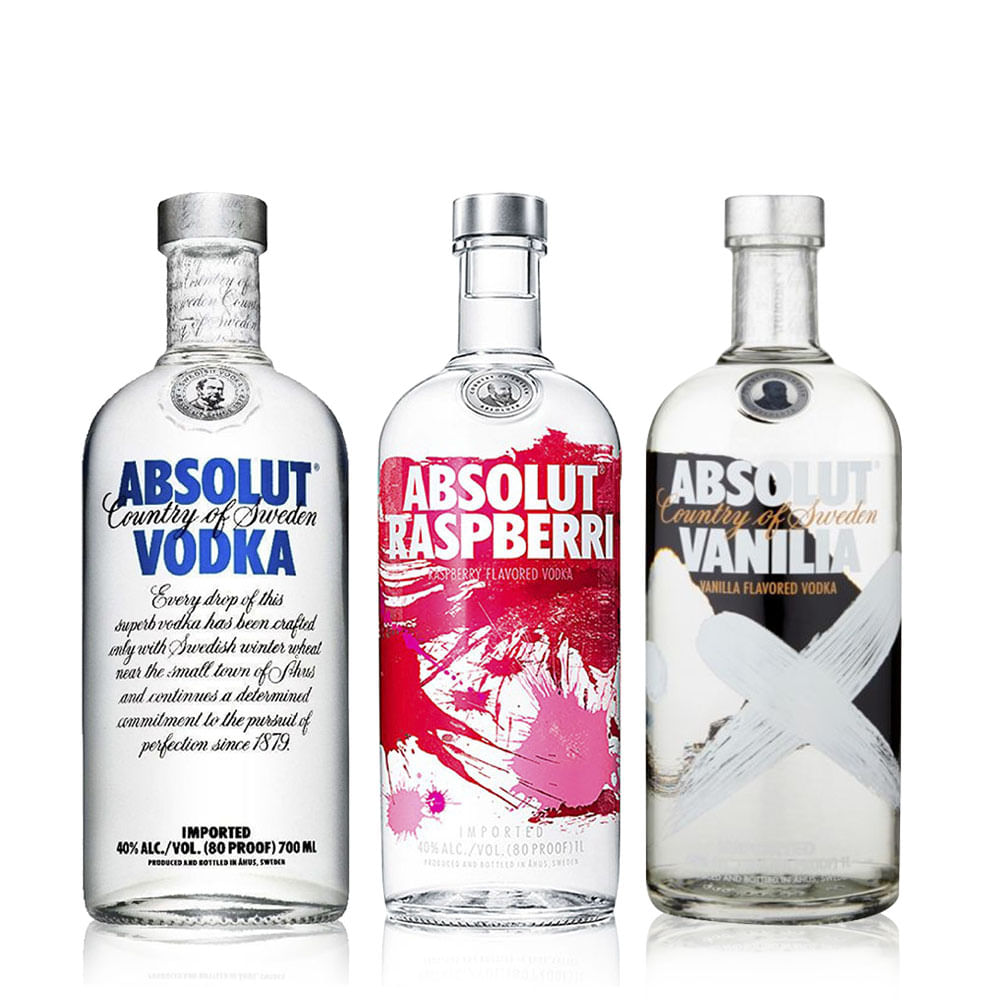 Vodka Absolut Vodka Seleccion x 3